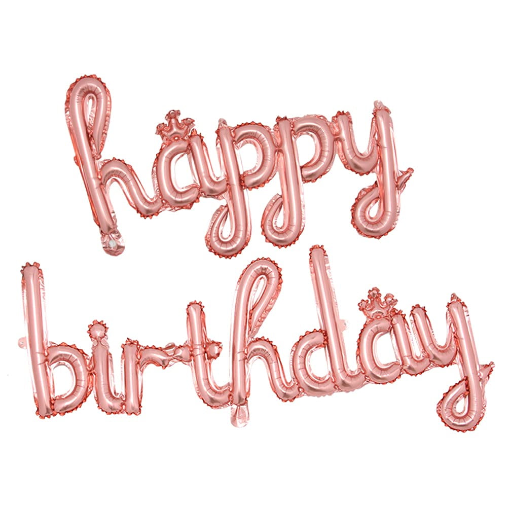 Happy Birthday Balloons Banner Script Cursive Letter Balloon Sign for ...