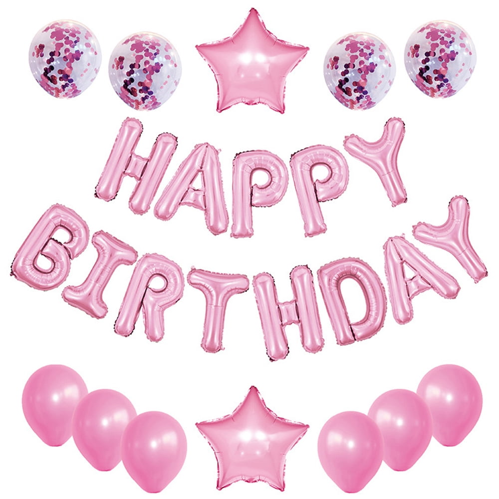 Happy Birthday Balloons Decorations Set Balloons Banner For Birthday ...