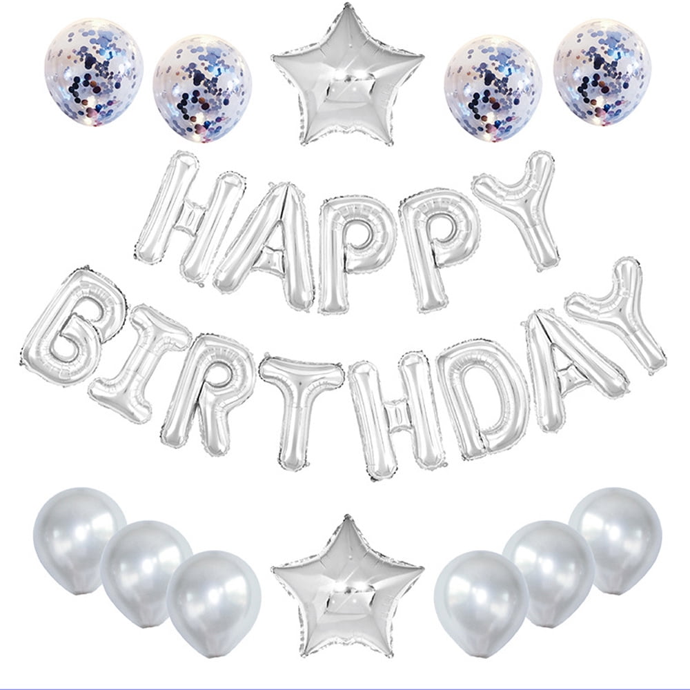 Happy Birthday Balloons Decorations set Balloons Banner for Birthday ...