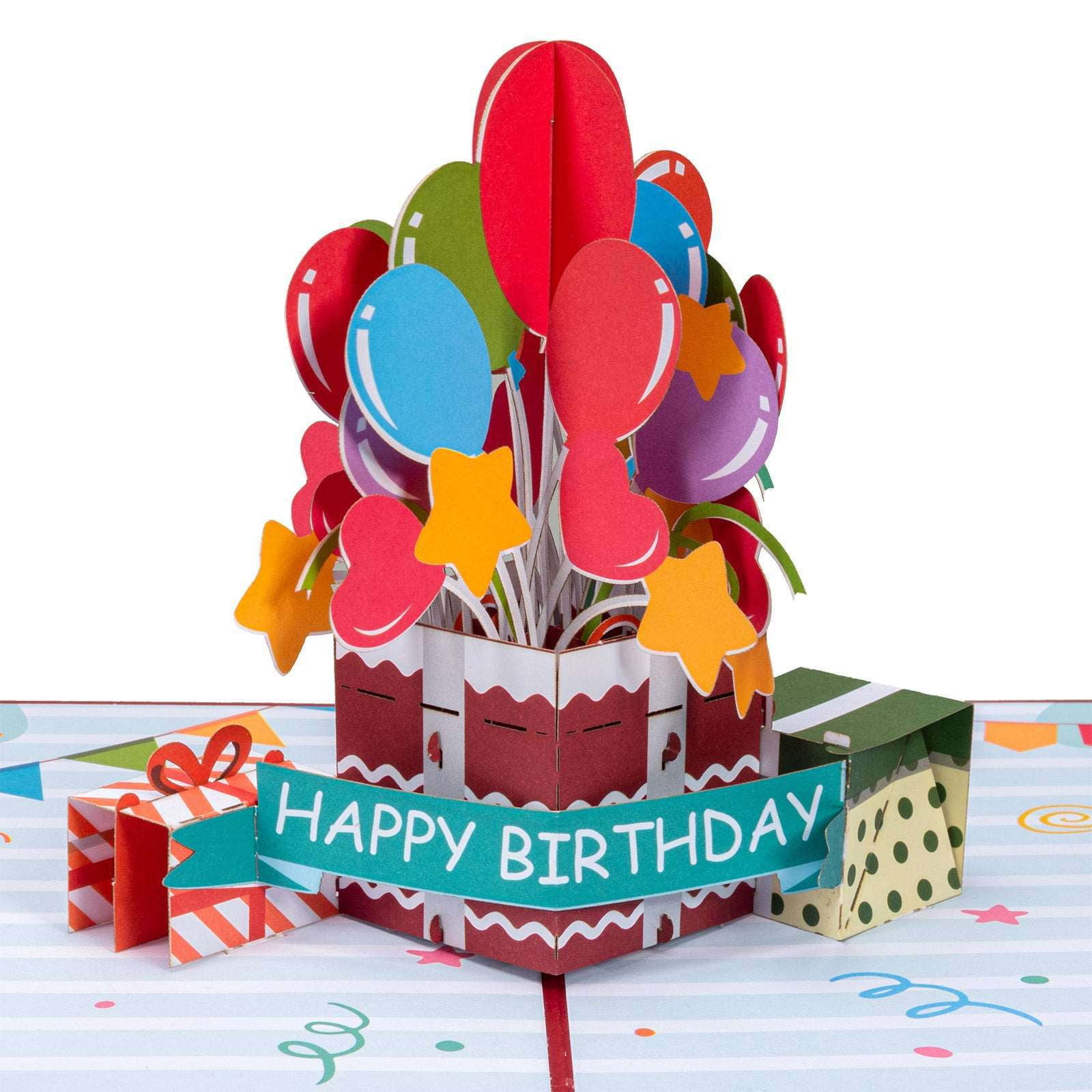 Happy Birthday Balloons Pop Up Card - Walmart.com