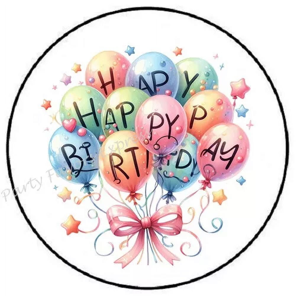 Happy Birthday Balloons Stickers Party Favors Phone Decal Water Bottle ...