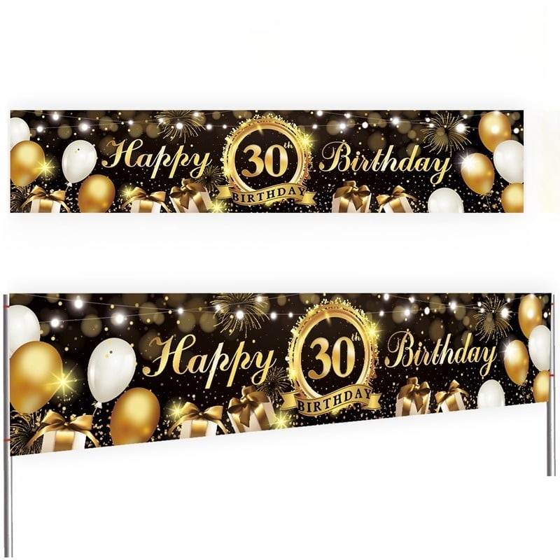 Happy Birthday Banner 18 21 30 40 50 60 Birthday Party Supplies ...