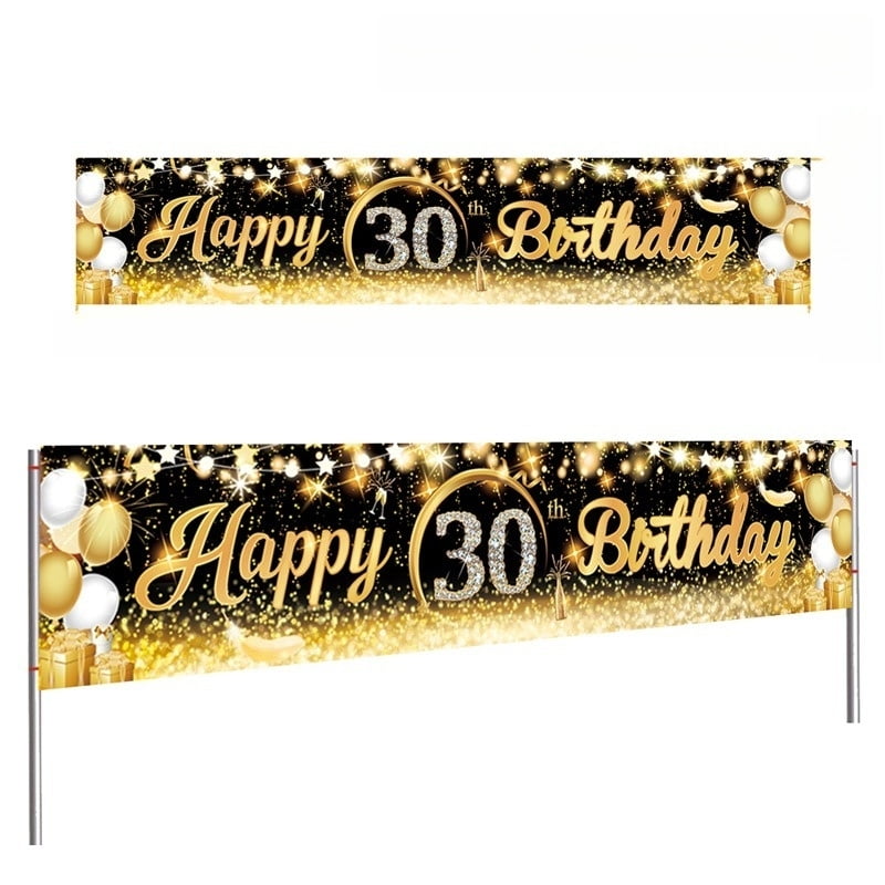Happy Birthday Banner 18 21 30 40 50 60 Birthday Party Supplies ...