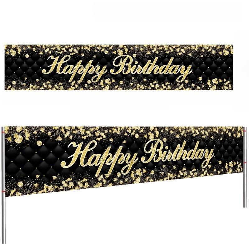 Happy Birthday Banner 18 21 30 40 50 60 Birthday Party Supplies ...