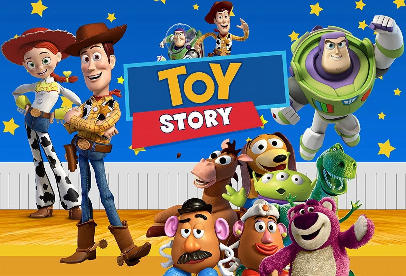 Happy Birthday Banner Backdrop 5x3.3FT Toy Story Clouds Background for ...