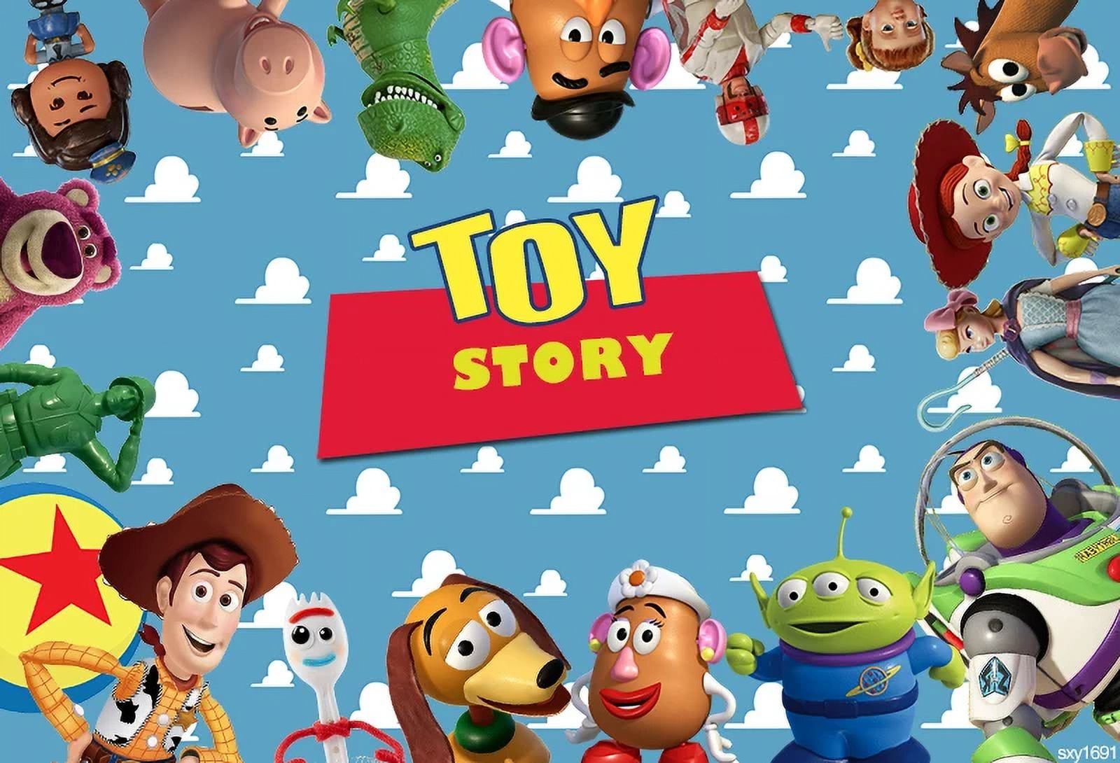 Happy Birthday Banner Backdrop 7x5FT Toy Story Clouds Background for ...