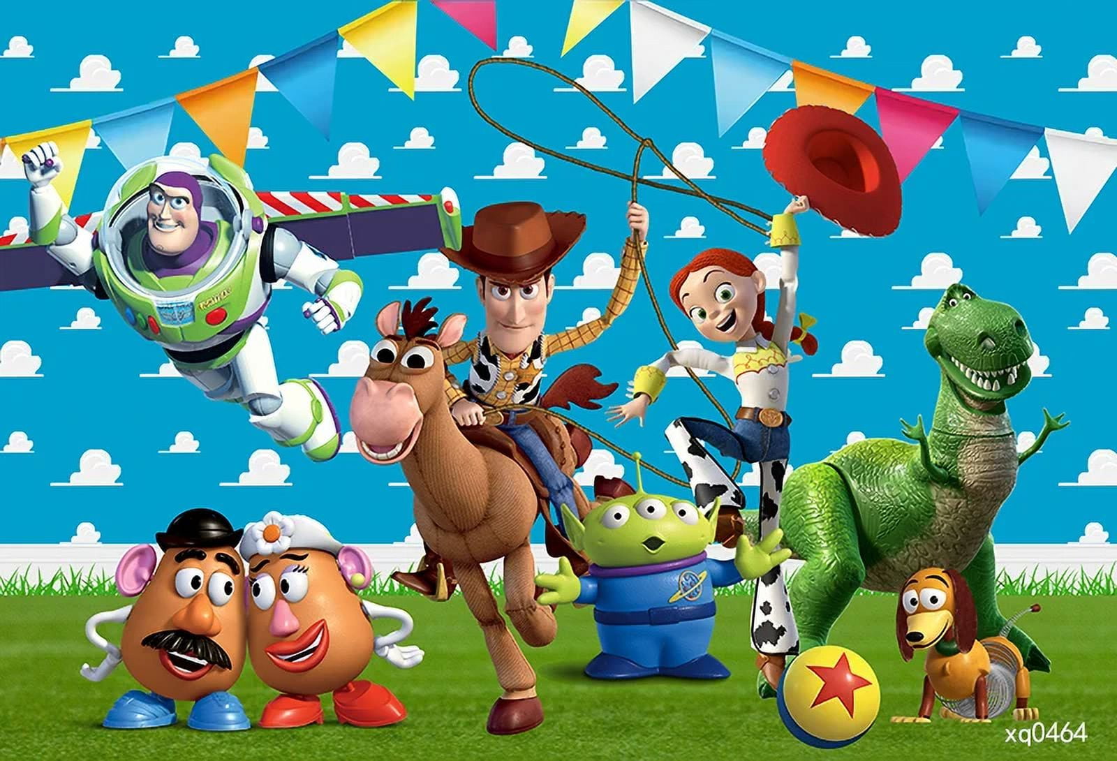 Happy Birthday Banner Backdrop 7x5FT Toy Story Clouds Background for ...