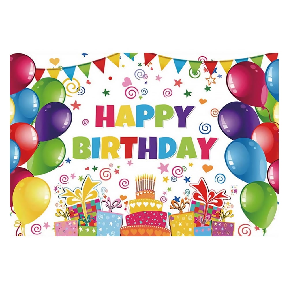 Happy Birthday Banner Backdrop Birthday Party Decoration Balloon
