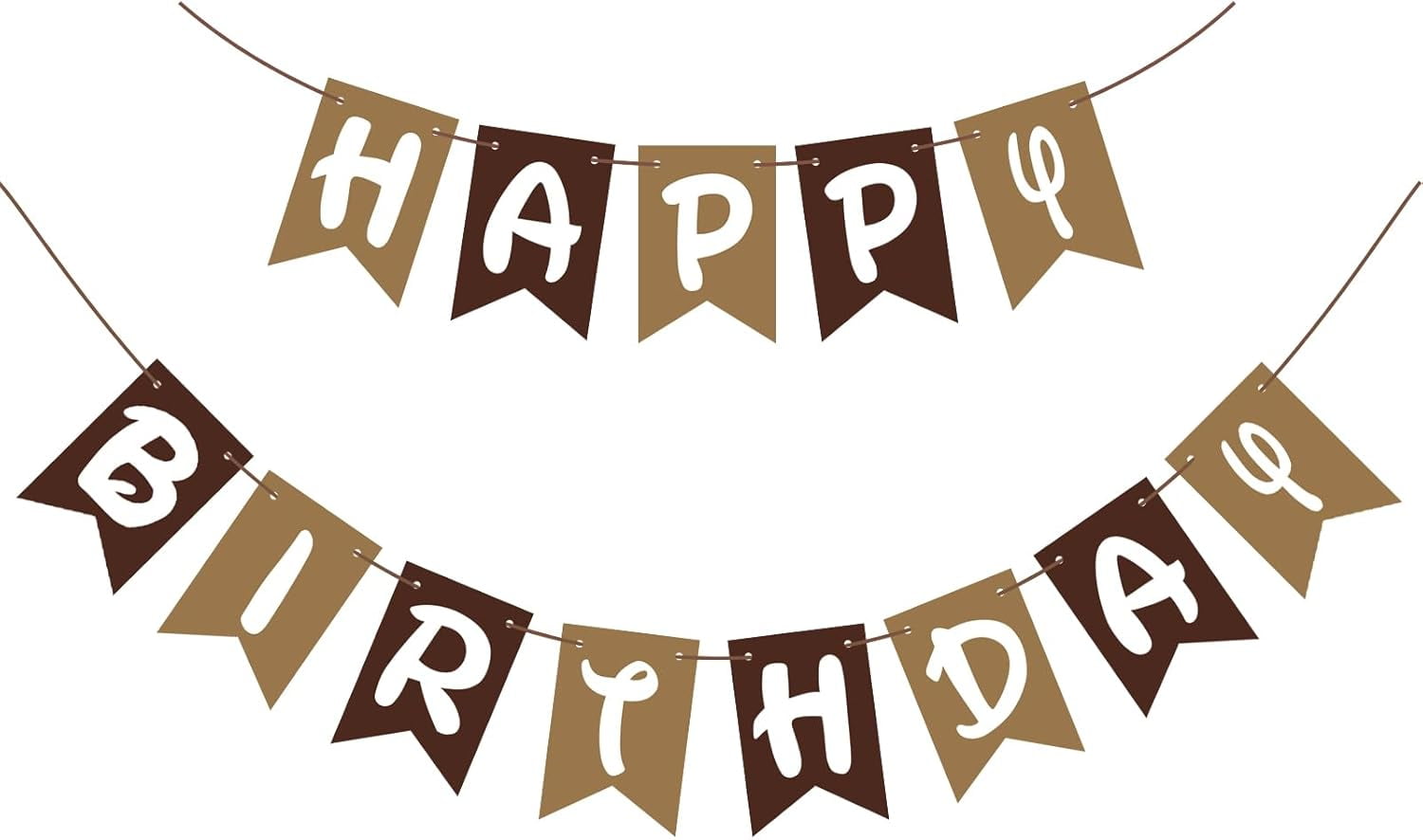 Happy Birthday Banner Brown Birthday Sign for Boy Girls Birthdays Party ...