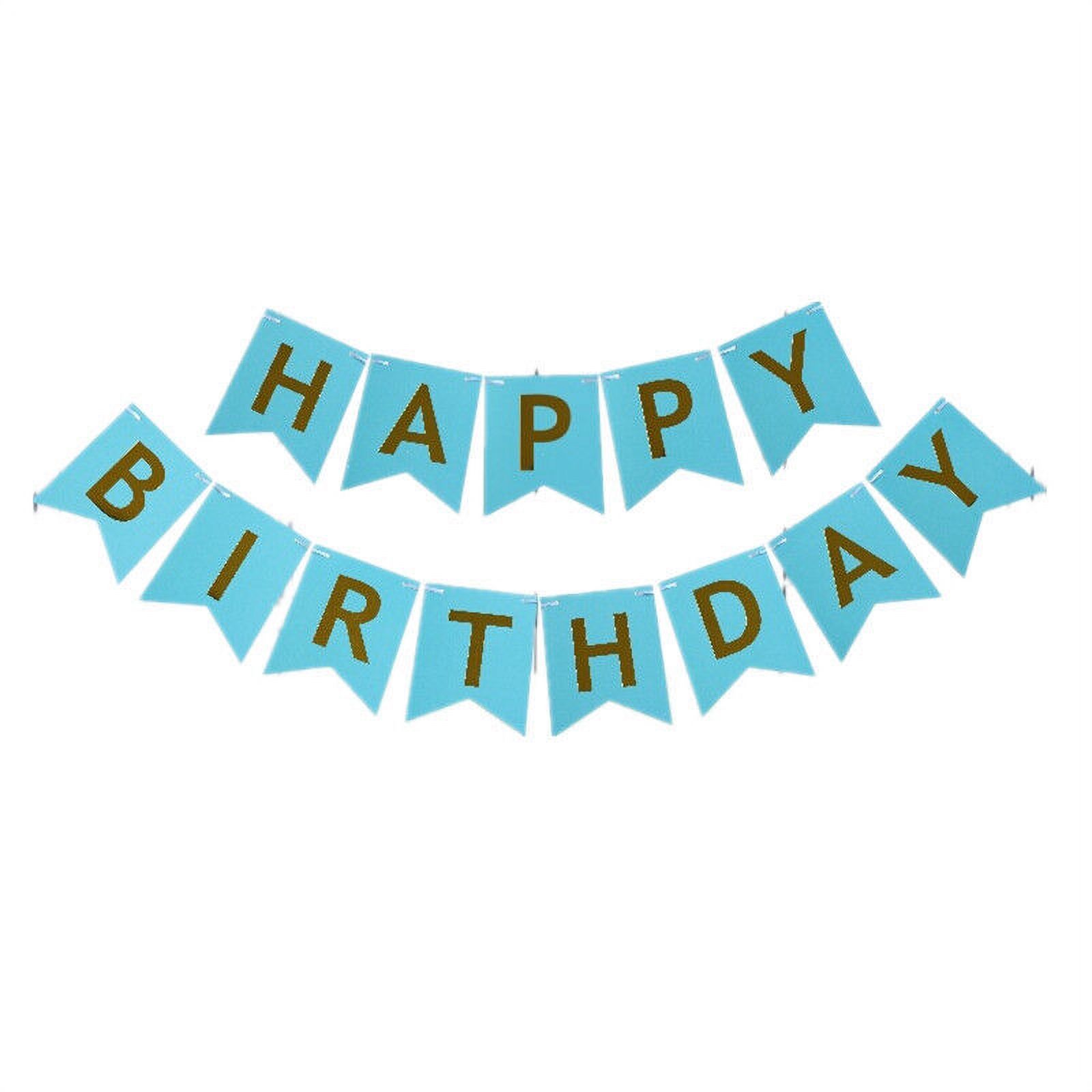 Happy Birthday Banner Decor Letter Hanging Photo HBD Paper Card Board ...