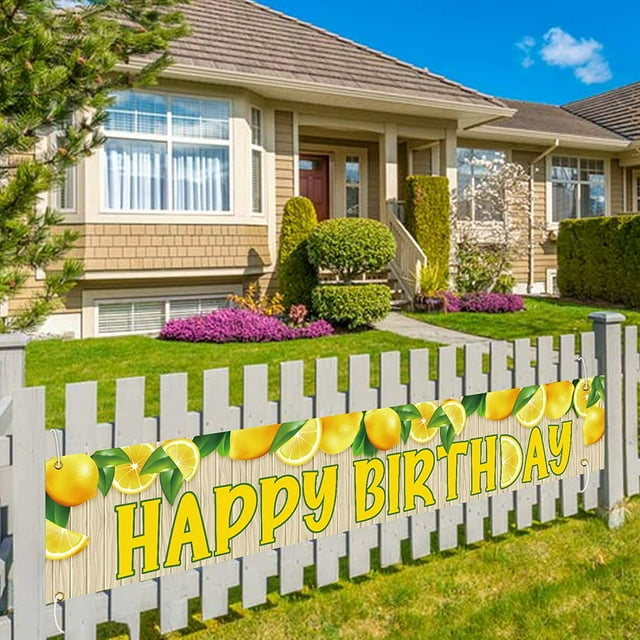 Happy Birthday Banner-Lemon Birthday Banner, Yellow Lemon Banner,Lemon ...