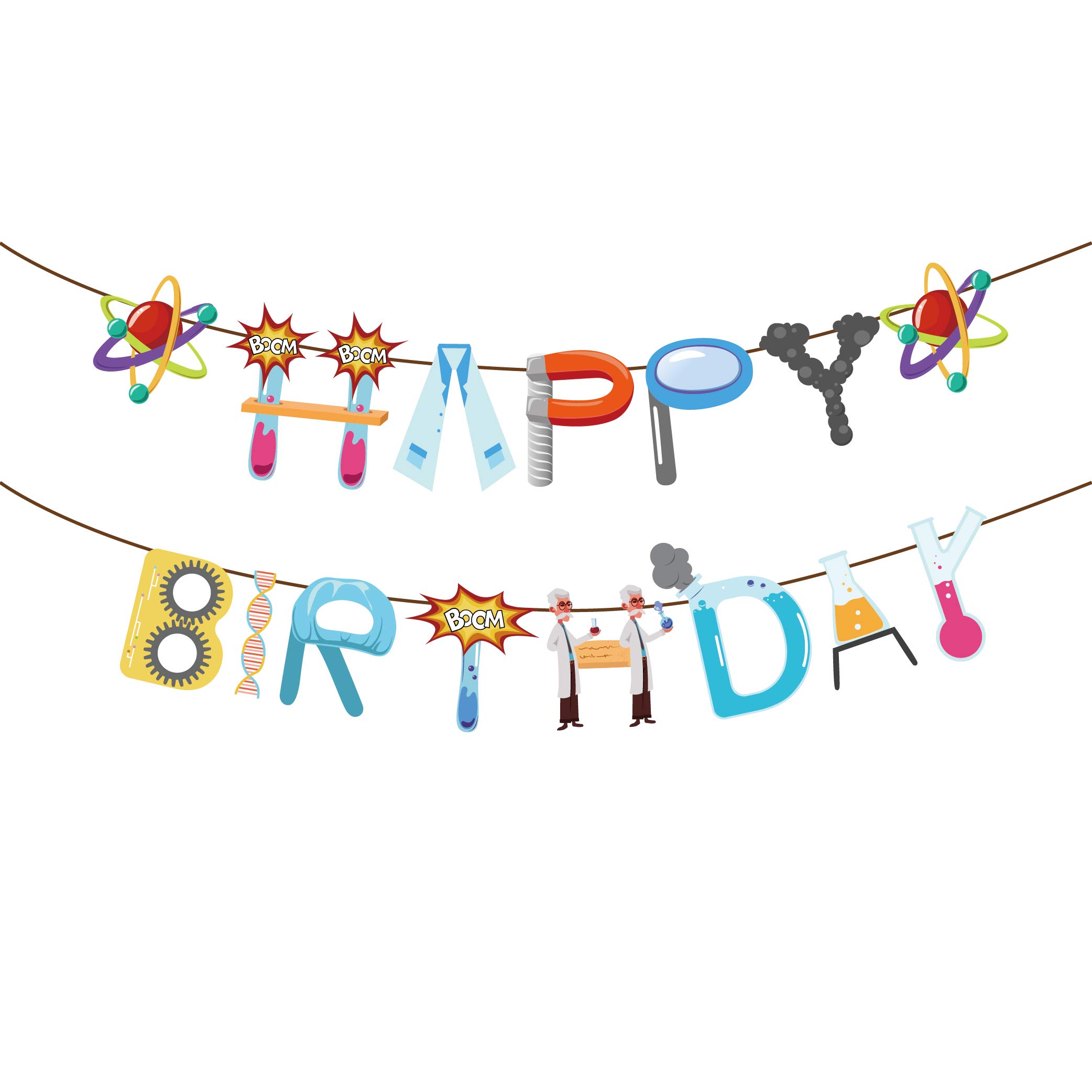 Happy Birthday Banner Mad Scientist Party Sign Banners Mad Scientist ...
