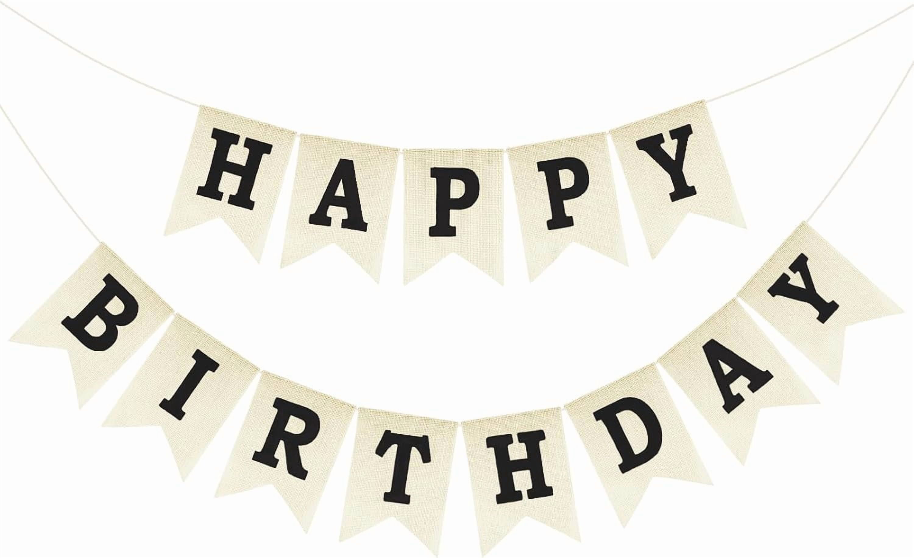 Happy Birthday Banner - NO DIY Burlap Sign Birthdays tion Banners ...