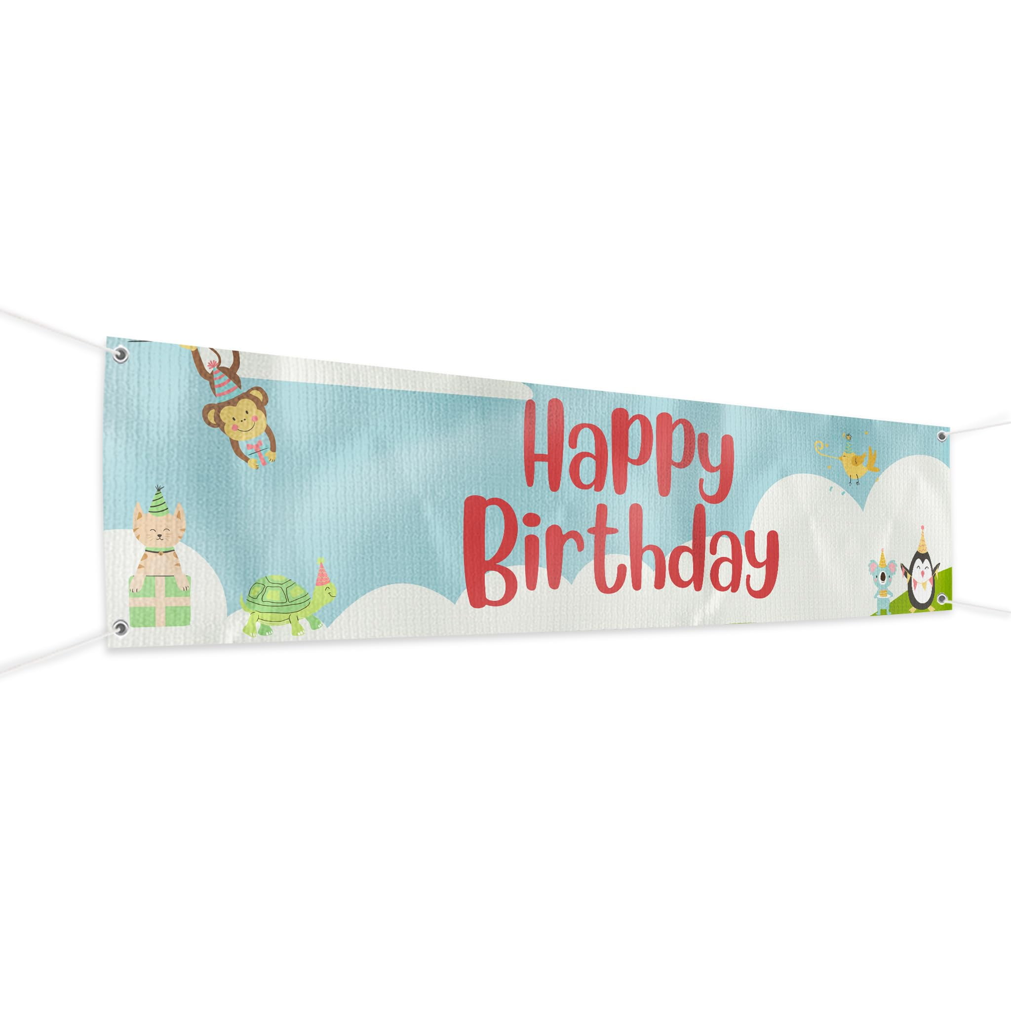 Happy Birthday Banner Sign For Outdoor-Indoor Use 4x1 Ft Large Custom ...