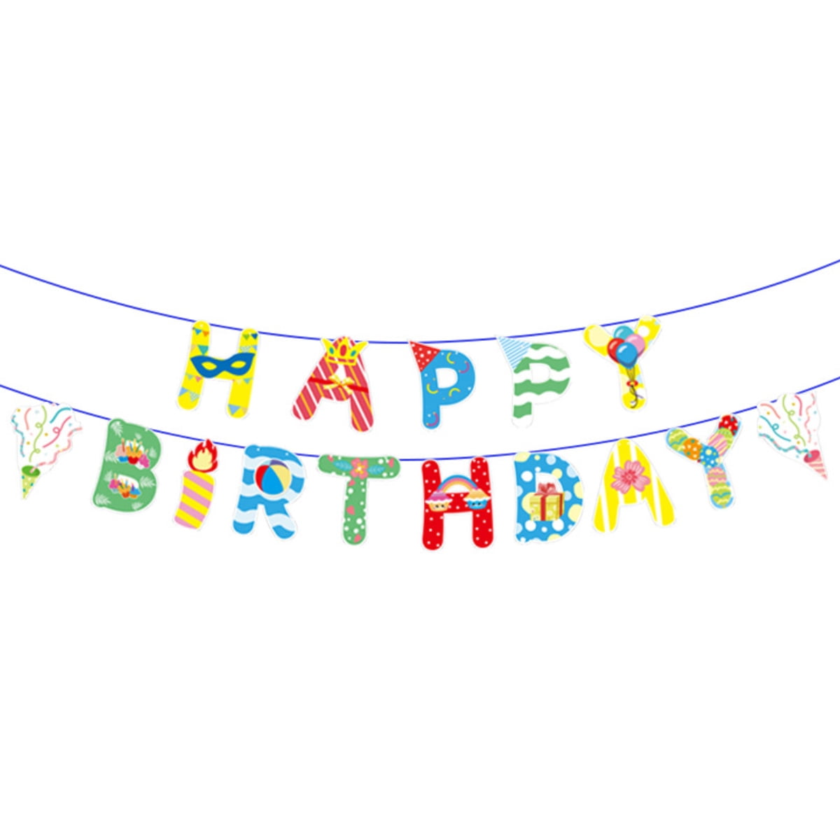 Happy Birthday Banner, assemble colorful birthday banner bunting ...