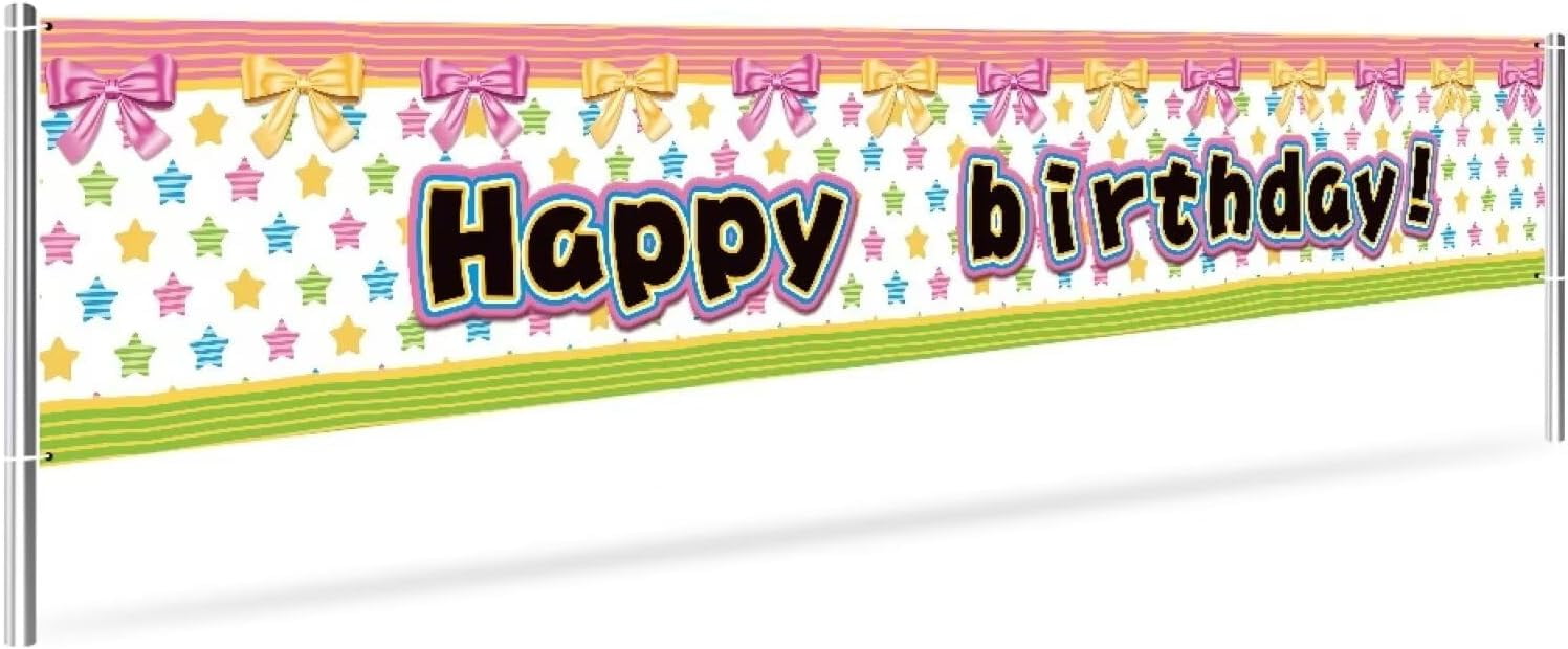 Happy Birthday Banner for Women Cute Large Holiday Party Banner ...