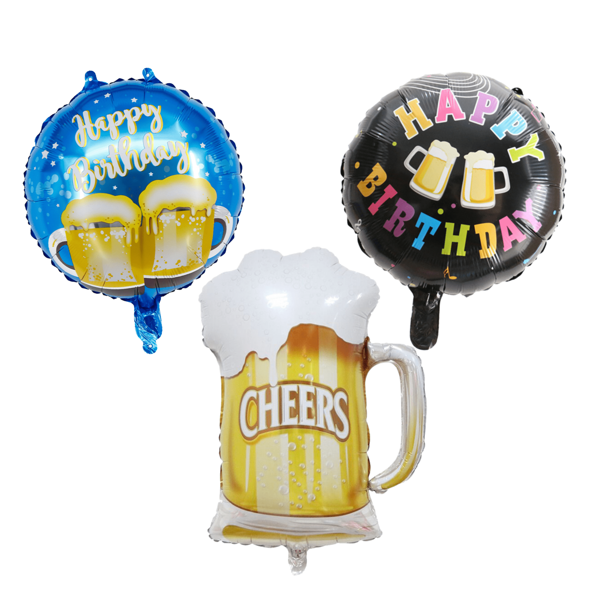 Happy Birthday Beer Balloon Set Cheers and Birthday Foil Balloons for ...