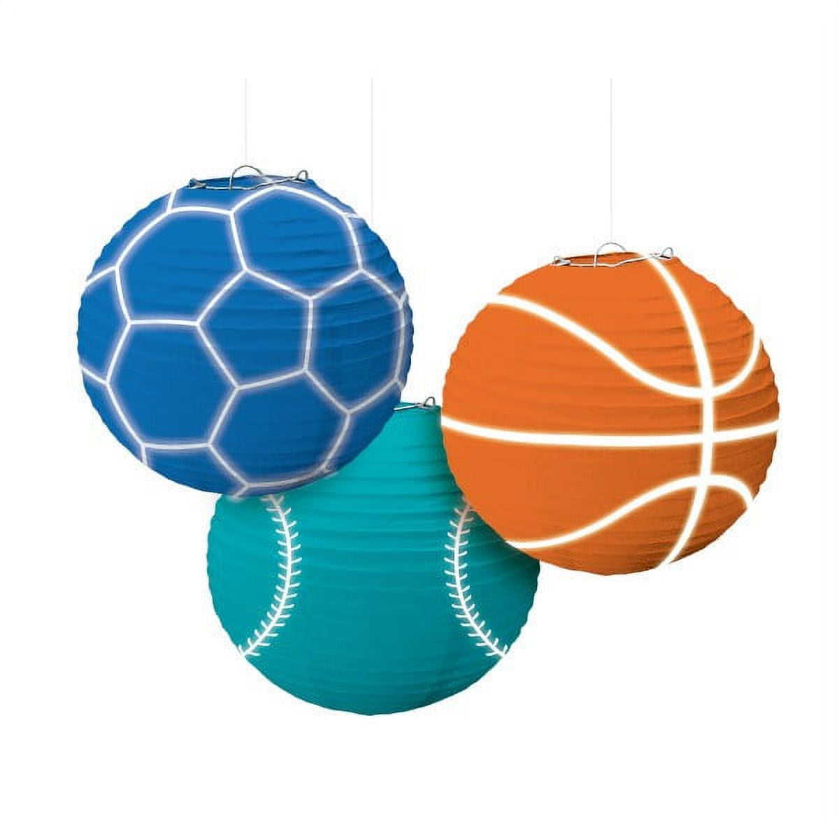 Happy Birthday 'Birthday Baller' Hanging Paper Lanterns (3ct) - Walmart.com