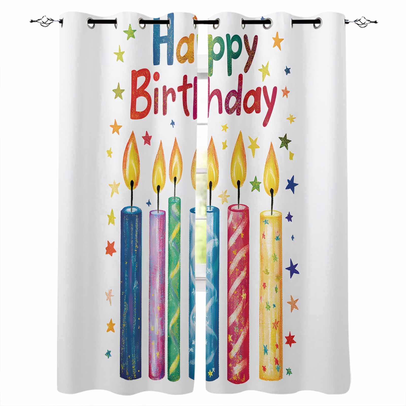 Happy Birthday Blackout Curtains for Bedroom/Living Room, Thermal ...