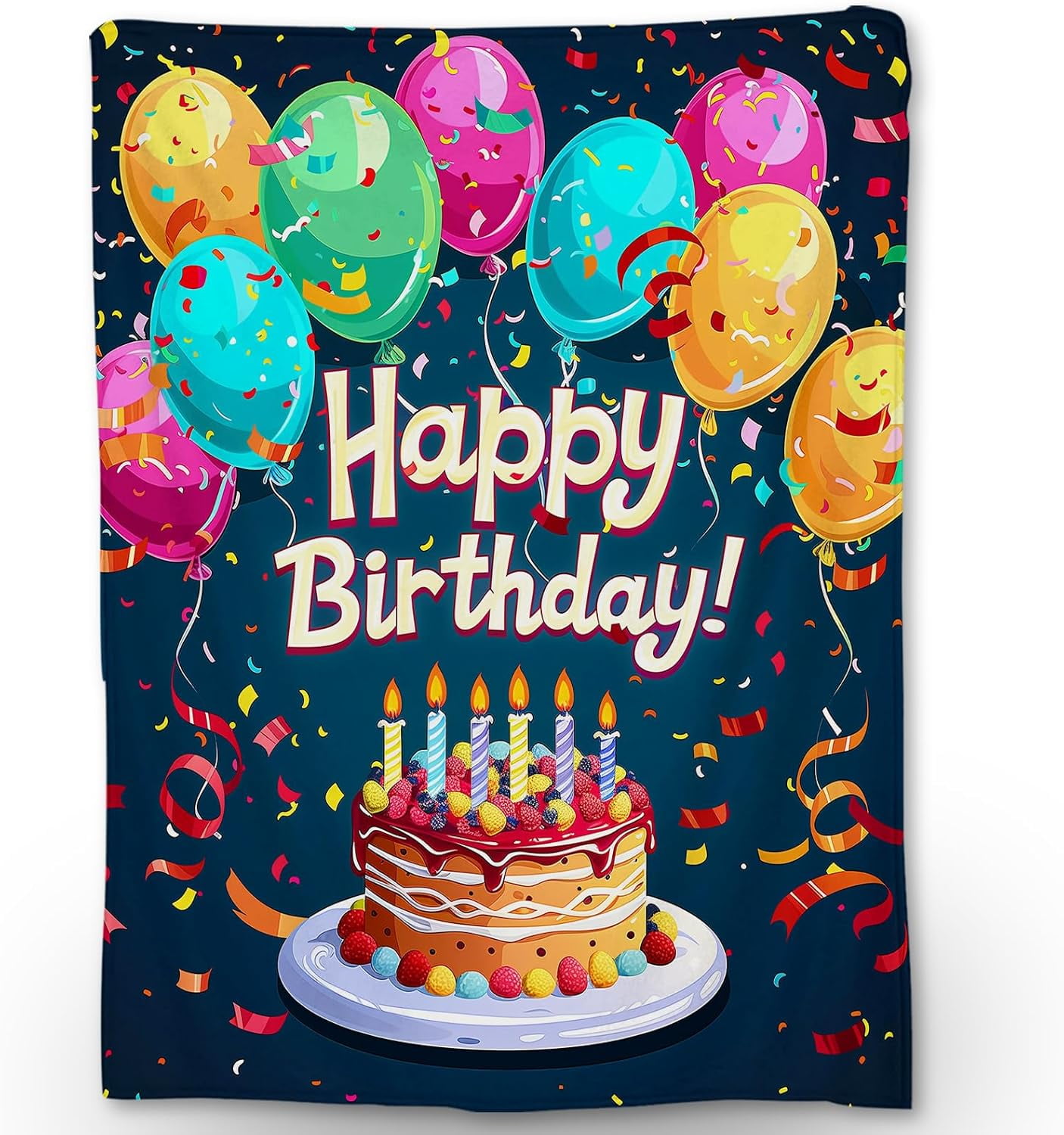 Happy Birthday Blanket, Soft Fuzzy Warm Lightweight Flannel Throw ...