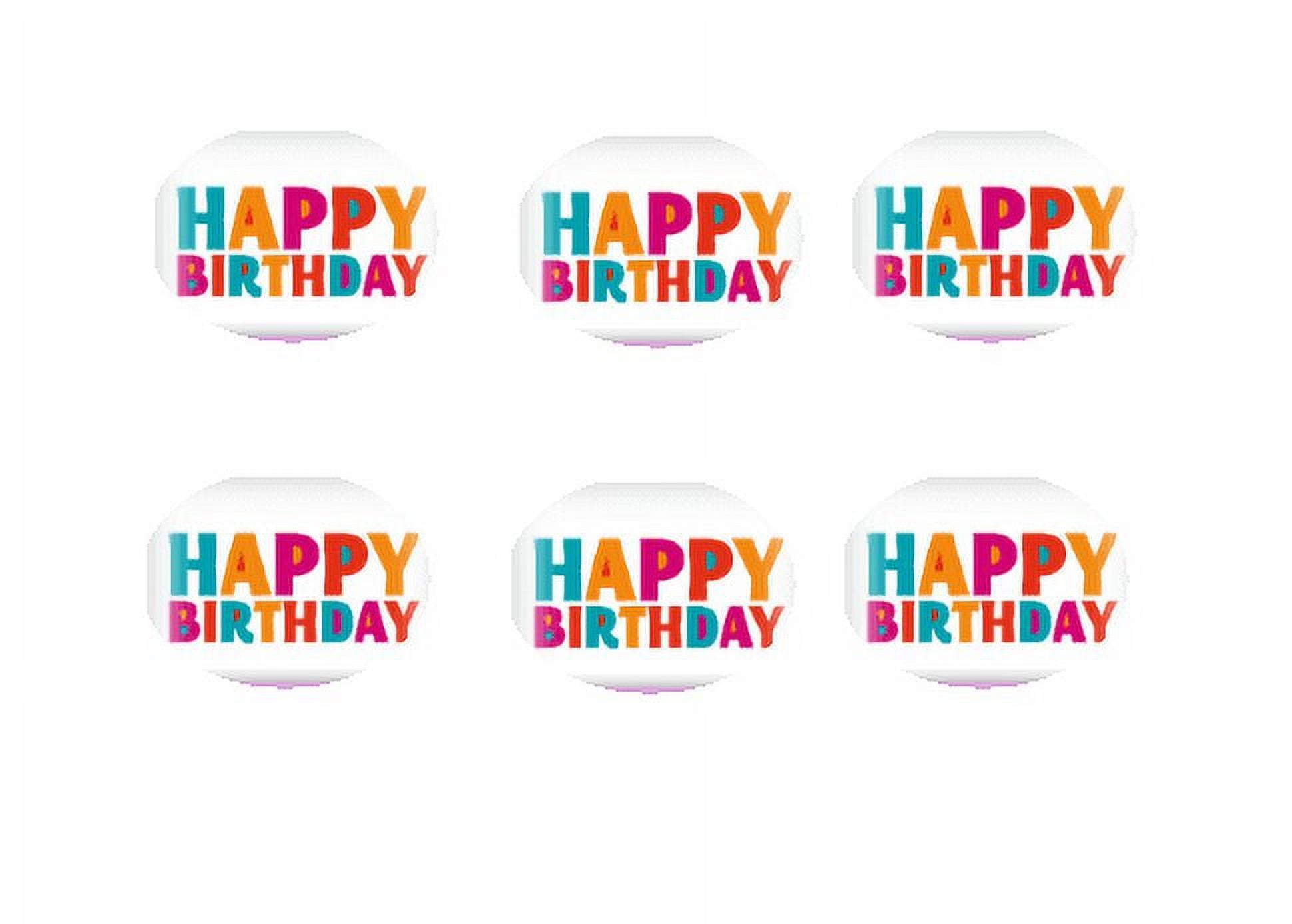 Happy Birthday Bold Colors 12 - 2 inch Cupcake Edible Frosting Photos ...