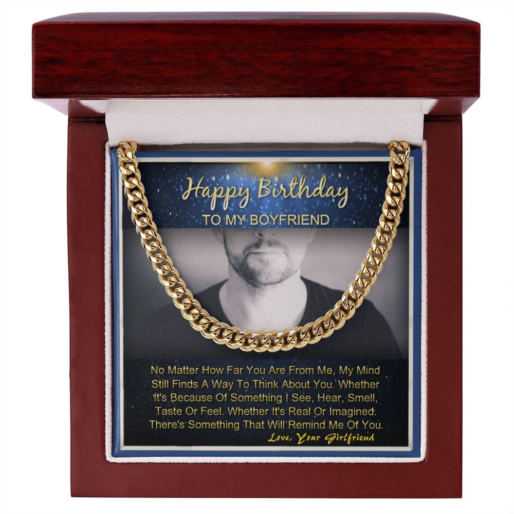 Happy Birthday To My Boyfriend Gifts For Him Cuban Link Necklace ...