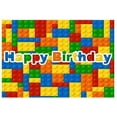 Happy Birthday Bricks Background Edible Cake Topper Image C01 L01 ...