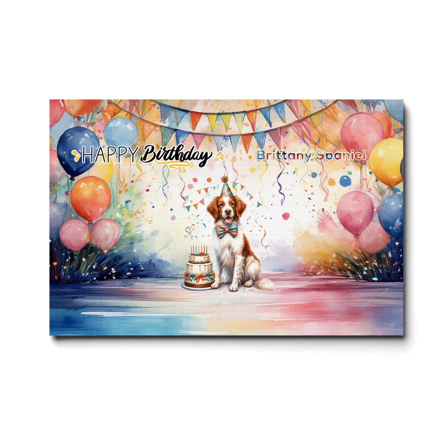 Happy Birthday to Brittany Spaniel Kitten Party Balloons Cake ...