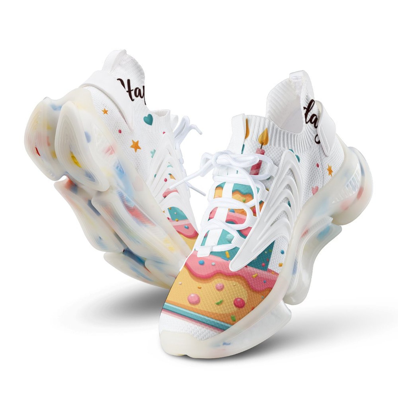 Happy Birthday Cake And Candles Walking Shoes for Men Woman Lightweight ...