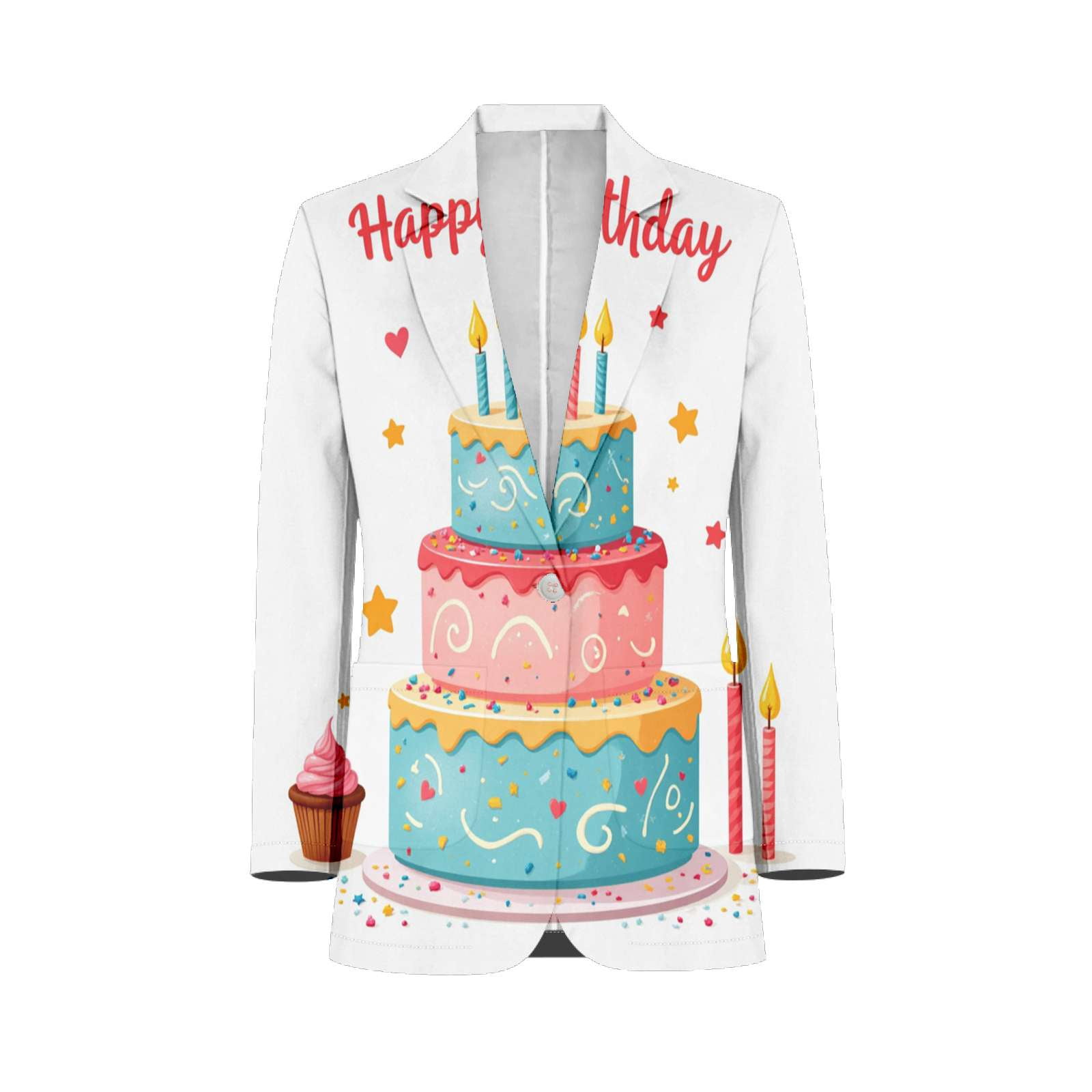 Happy Birthday Cake And Cupcake Customized Men's Suits full man Shawl ...