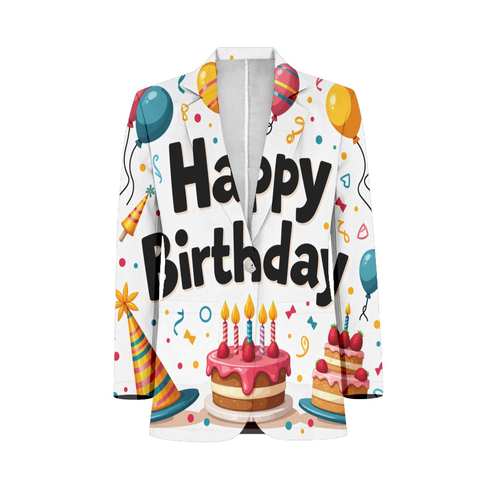 Happy Birthday Cake Balloons Party Customized Men's Suits full man ...