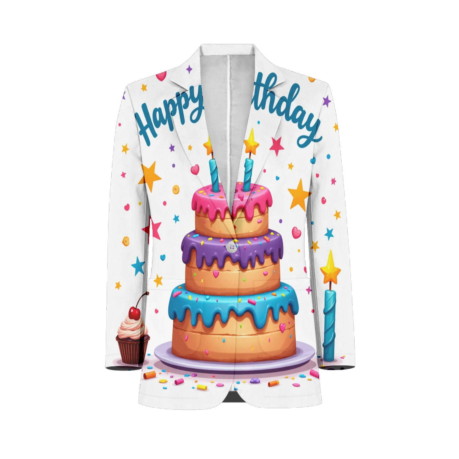 Happy Birthday Cake Celebration! Mens Suits Shawl Collar Slim Fit Suit ...