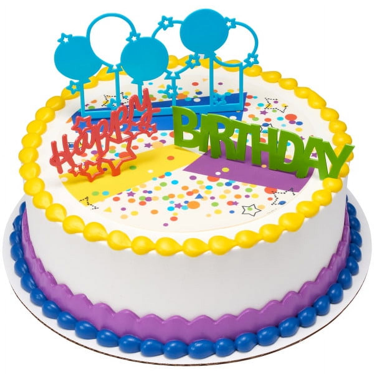 Happy Birthday Cake Decoration Kit and Edible Image Background - 8 ...