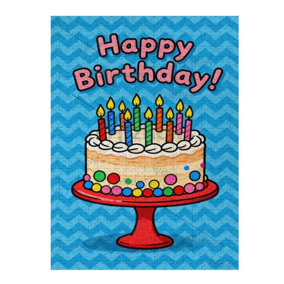 Happy Birthday Cake Design Wooden Jigsaw Puzzle 1000 Piece Puzzle for ...