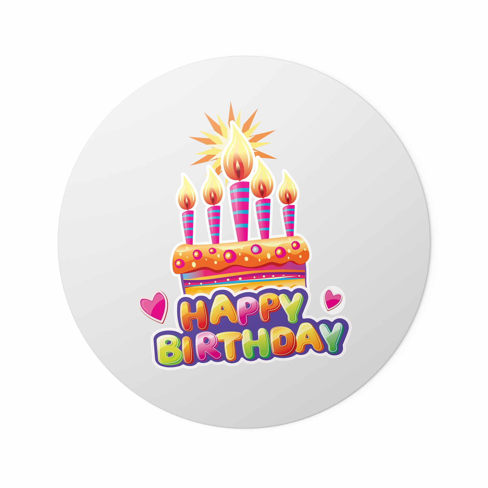 Happy Birthday Cake Party Favor Stickers 2.5 inch Diameter Set of 100 ...