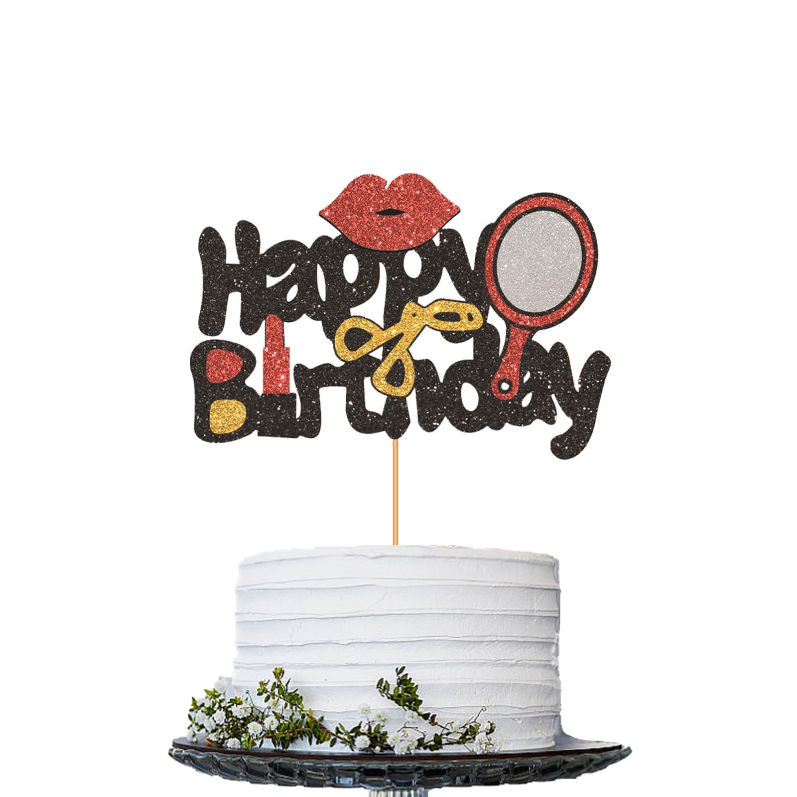 Happy Birthday Cake TWE5 Topper Makeup Birthday Party Cake Decorations ...