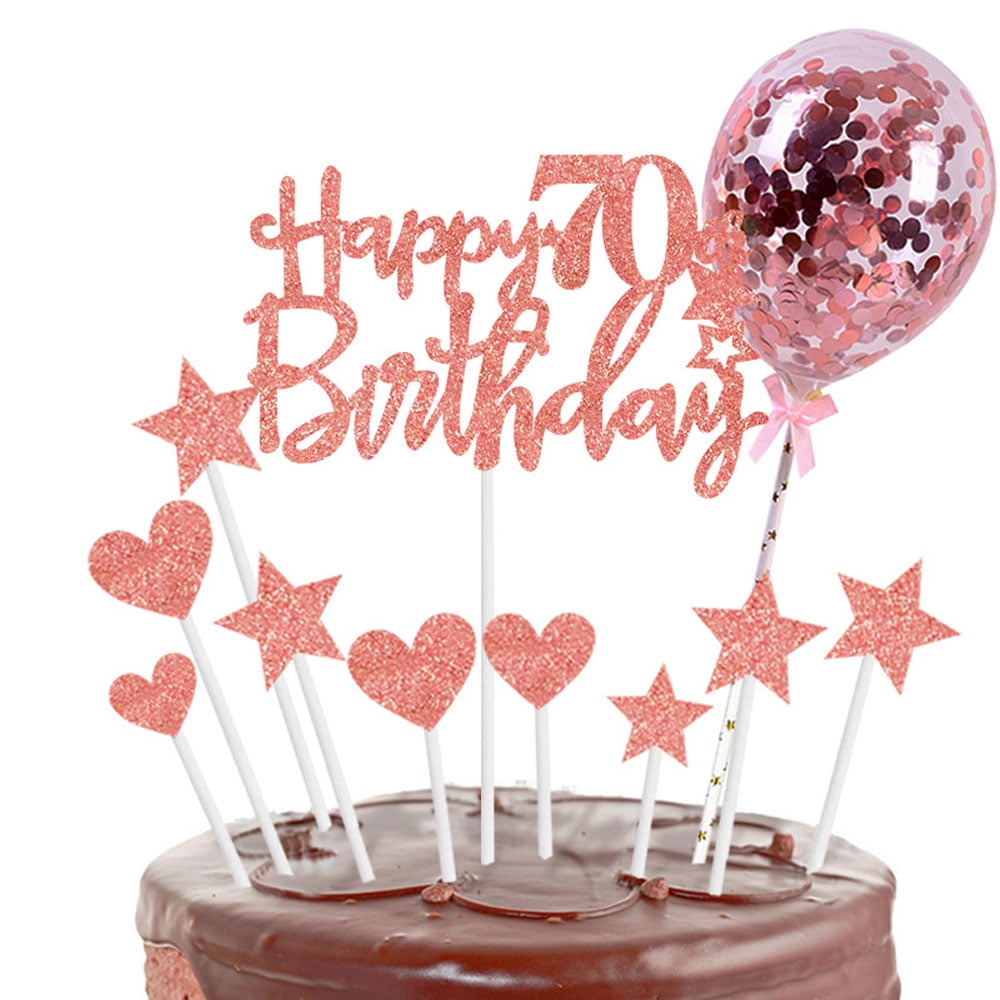 Happy Birthday Cake Topper, 30th, 40th, 50th, 60th, 70th, Decoration ...