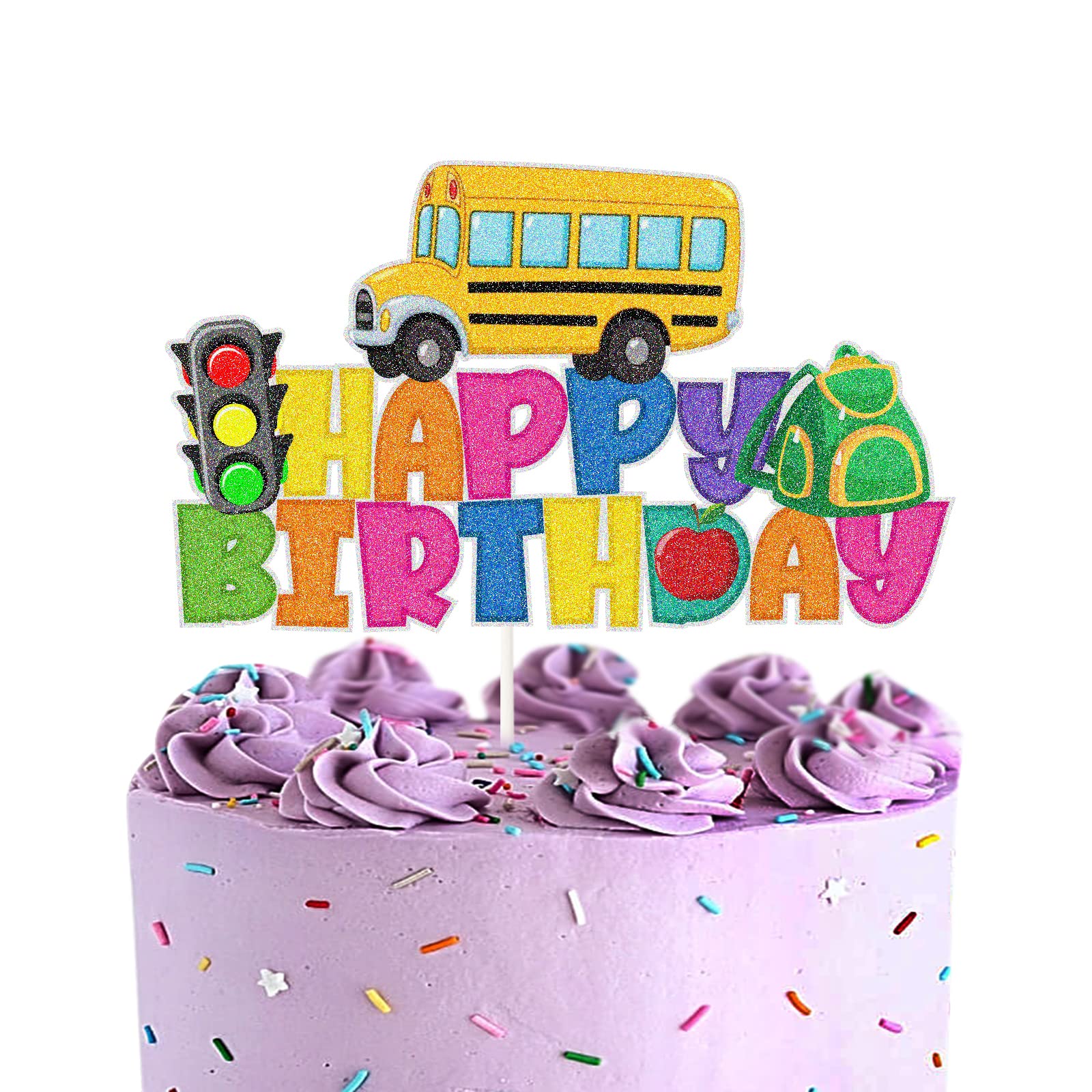 Happy Birthday Cake Topper - School Bus Sign Primary School ...