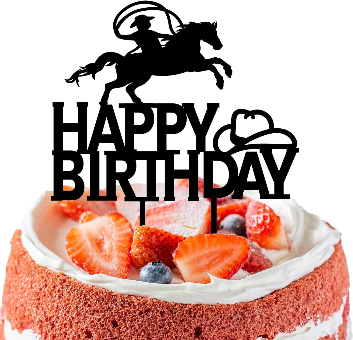 Happy Birthday Cake Toppers Black Acrylic Cake Toppers Cupcake Toppers ...