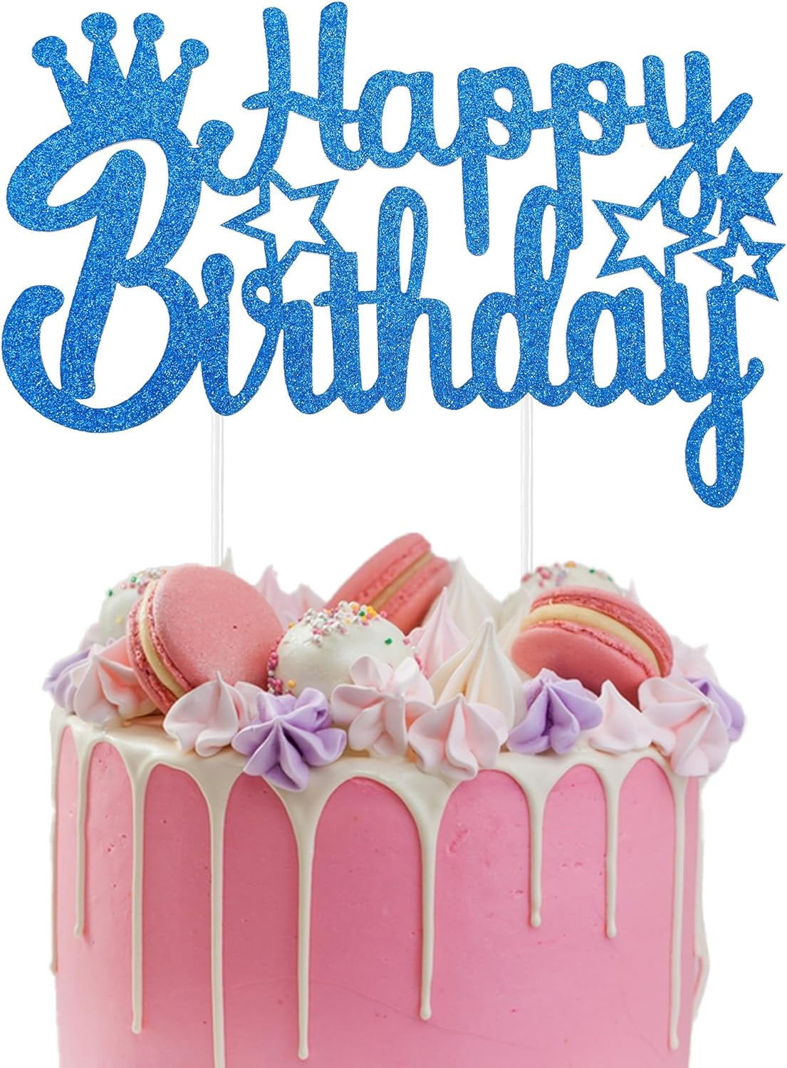 Happy Birthday Cake Toppers - Blue Topper for Birthday Cake Decorations ...