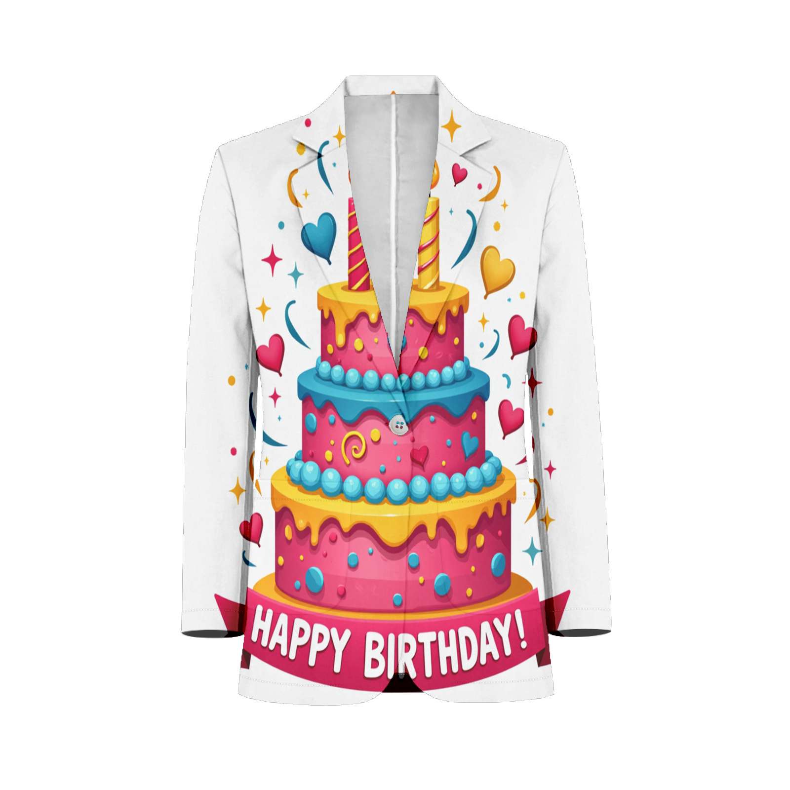 Happy Birthday Cake With Candles Mens Suits Shawl Collar Slim Fit Suit ...