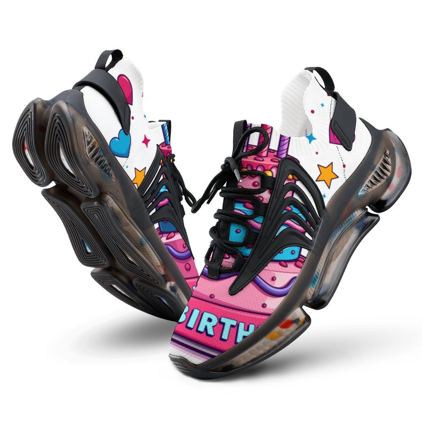 Happy Birthday Cake with Candles Walking Shoes for Men Woman ...