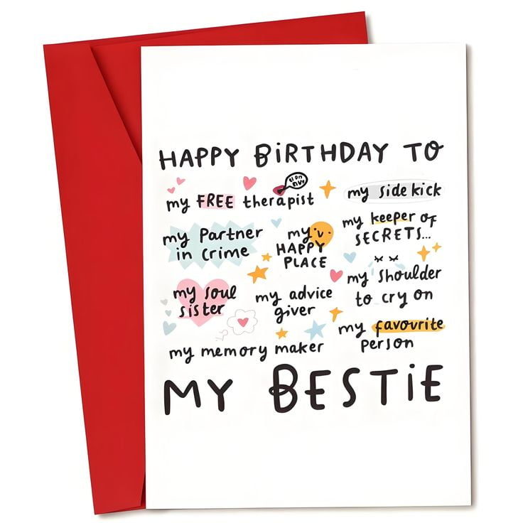 Happy Birthday Card for Best Friend – "My Bestie" Design with ...