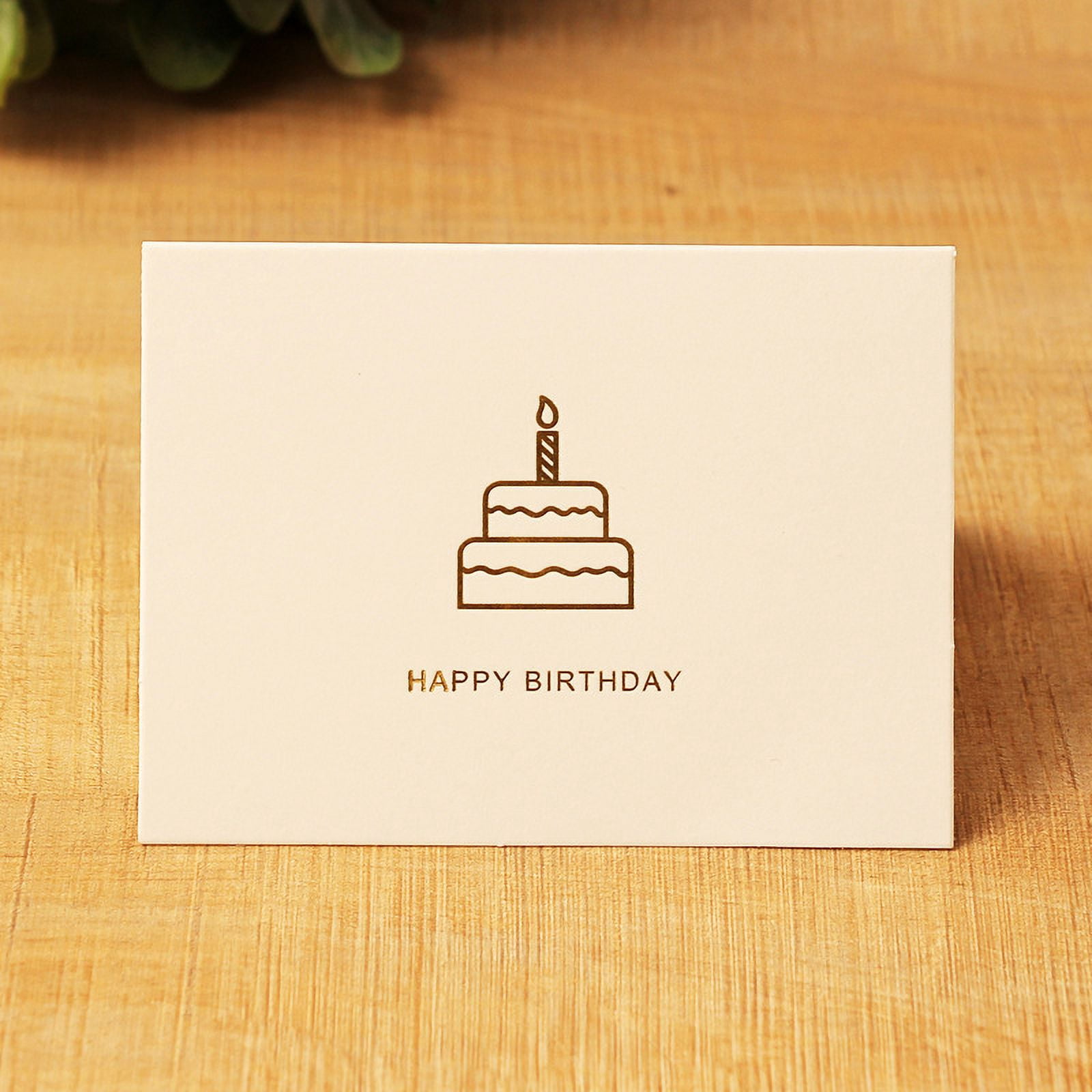 Happy Birthday Card – Minimalist Cake Design – Blank Inside for ...