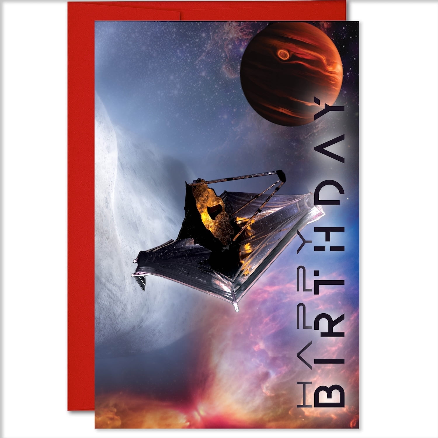 Happy Birthday Card Space Theme 5.3x8 Made in USA by MegaCalendars ...