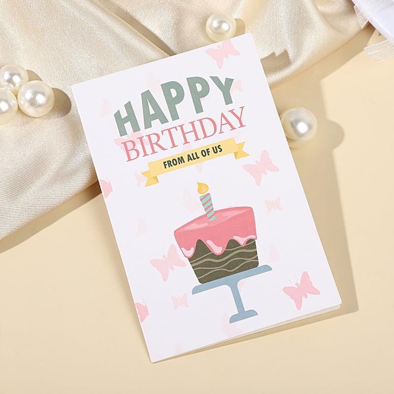 Happy Birthday Card from All of Us – Colorful Cake Design with ...