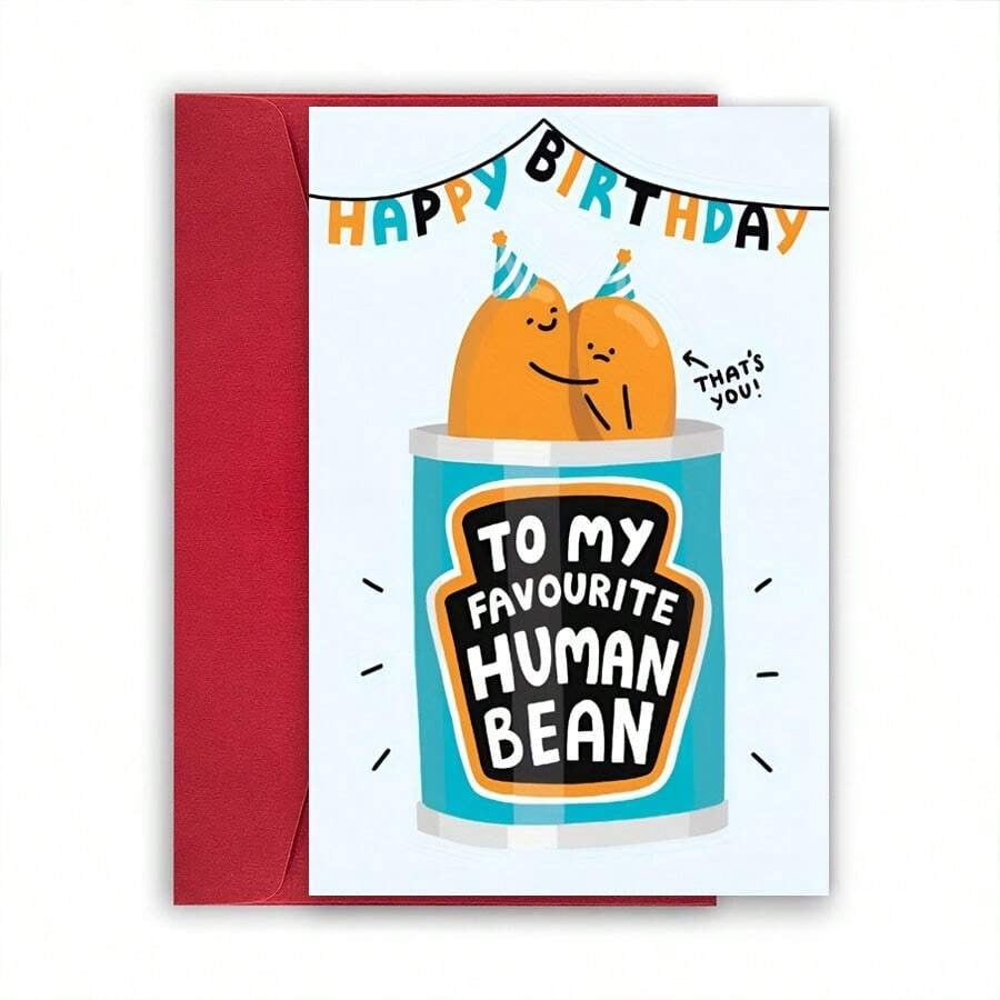 Happy Birthday Card for My Favourite Human Bean - Fun and Whimsical ...