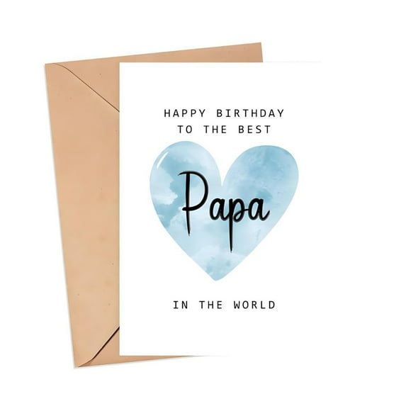 Happy Birthday Card for Papa - Heart Design - Perfect Gift for ...