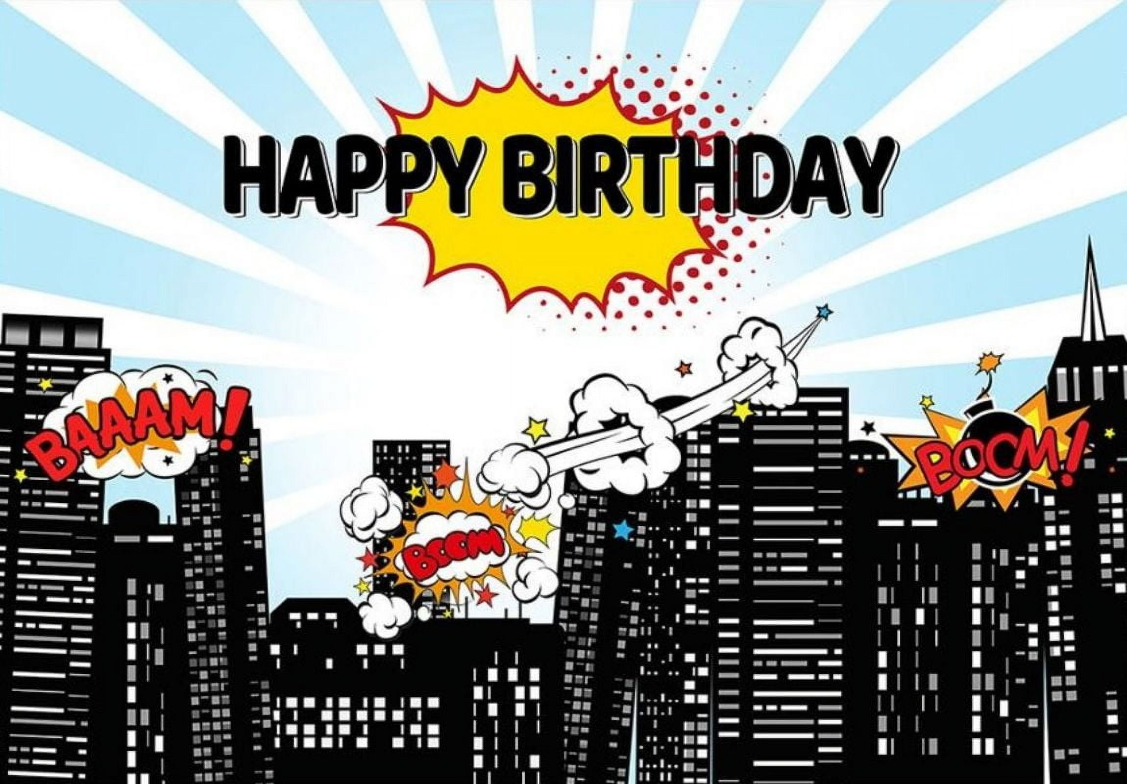 Happy Birthday Cartoon Background ration Party Photo Baby Shower Banner ...