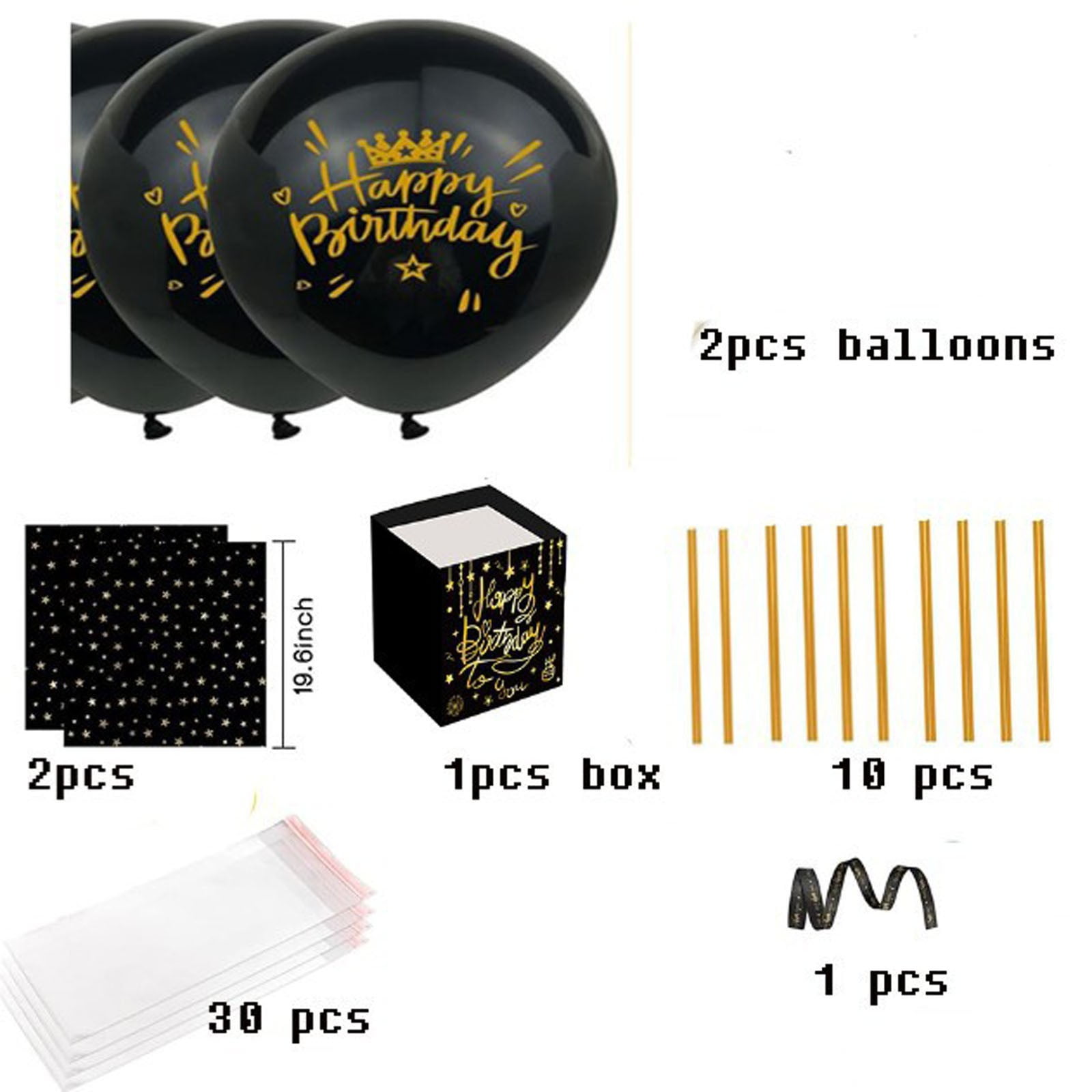 Happy Birthday Cash Gift Pull Box With 2 Balloons Surprise Diy Set ...